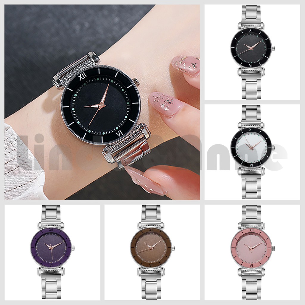 Jual Jam Tangan Quartz Luminous Strap Stainless Steel Warna Silver ...