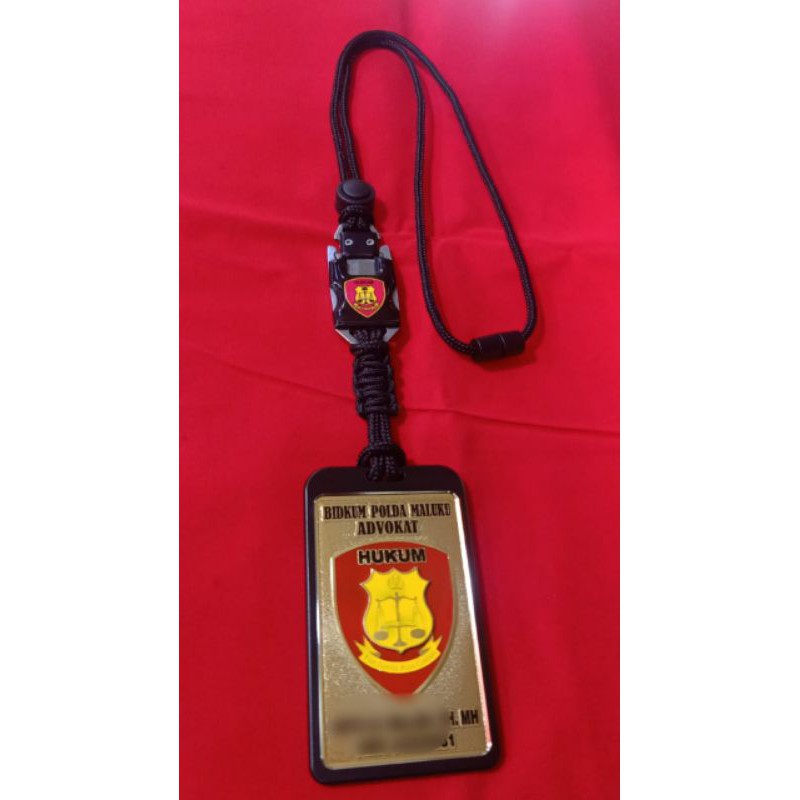 Jual lanyard id card tactical bidkum polri, free costum desain | Shopee ...