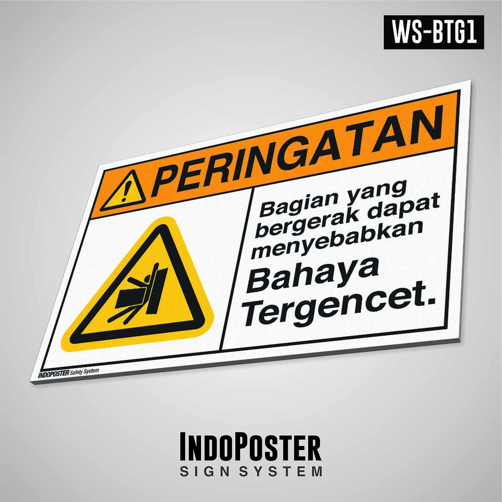 Jual Safety Sign Rambu K3 PVC ANSI Bahaya Tergencet Oleh Bagian Yang ...