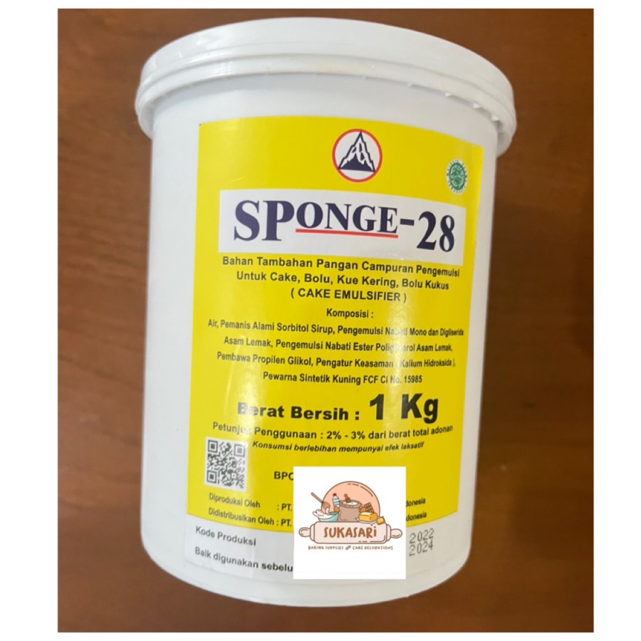 Jual Sponge 28 SP Pelembut kue cake emulsifier Sponge28 Sponge-28 1 Kg ...