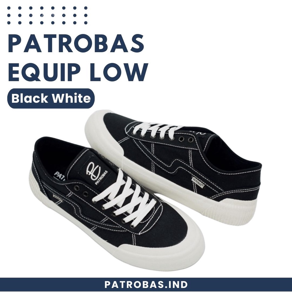 Jual PATROBAS - SEPATU PATROBAS EQUIP LOW BLACK WHITE - SNEAKERS ...