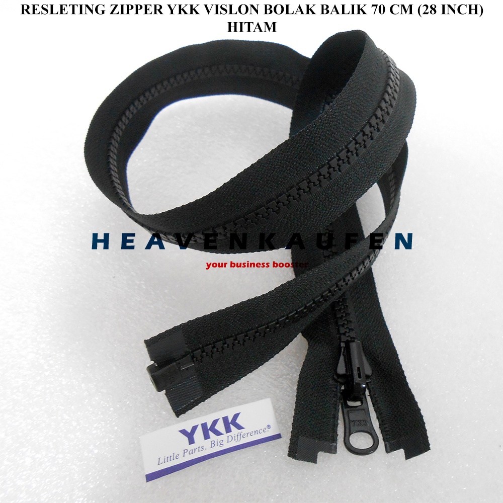 Jual Resleting Zipper Jaket YKK Vislon Bolak Balik 70 cm - 28 inch Warna Hitam Open End Buka ...