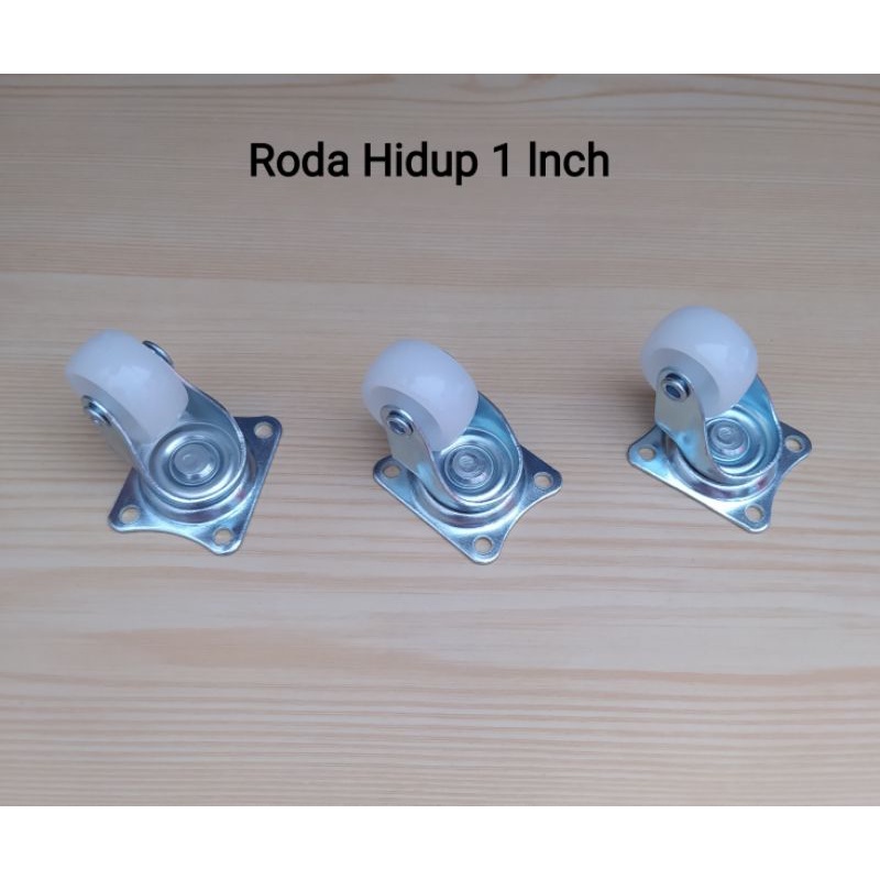 Jual Roda Plastik Putih 1 INCH Hidup/Roda 1 Lemari Etalase Nakas ...