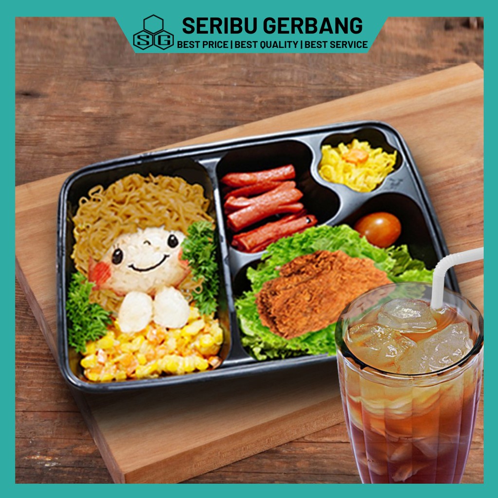 Jual 50PC BOX MIKA BENTO TRAY BENTO TEMPAT MAKAN NASI KOTAK BEKAL ...