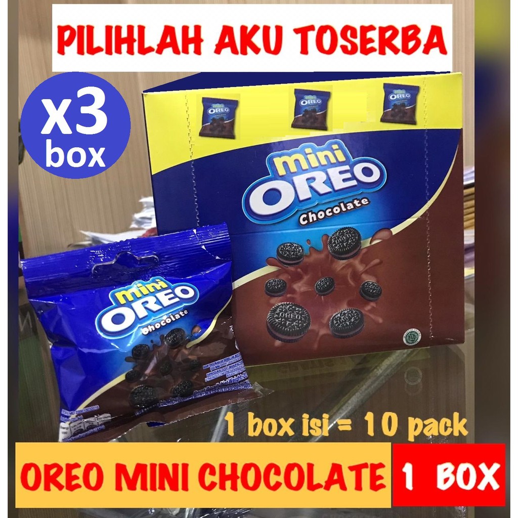 Jual Oreo Mini CHOCOLATE / COKLAT Pouch 10 x 20,4 gr ( HARGA 3 BOX ...
