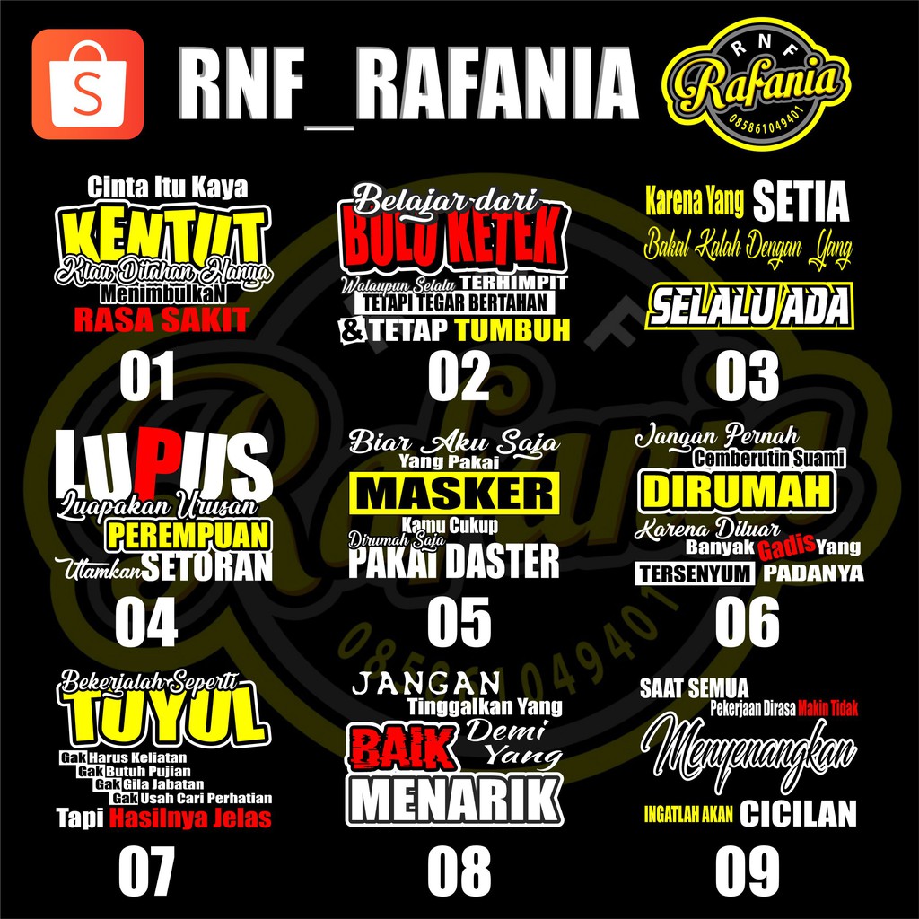 Jual Stiker skotlet Kaca Mobil Truck Catting Sticker Reflective Kata ...