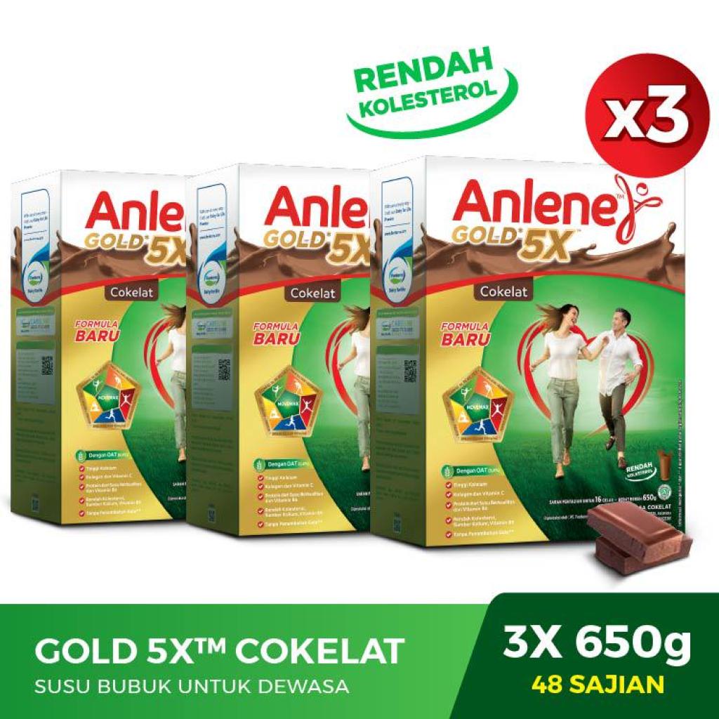 Jual Anlene Gold 5X Cokelat 3 x 650 gr | Shopee Indonesia