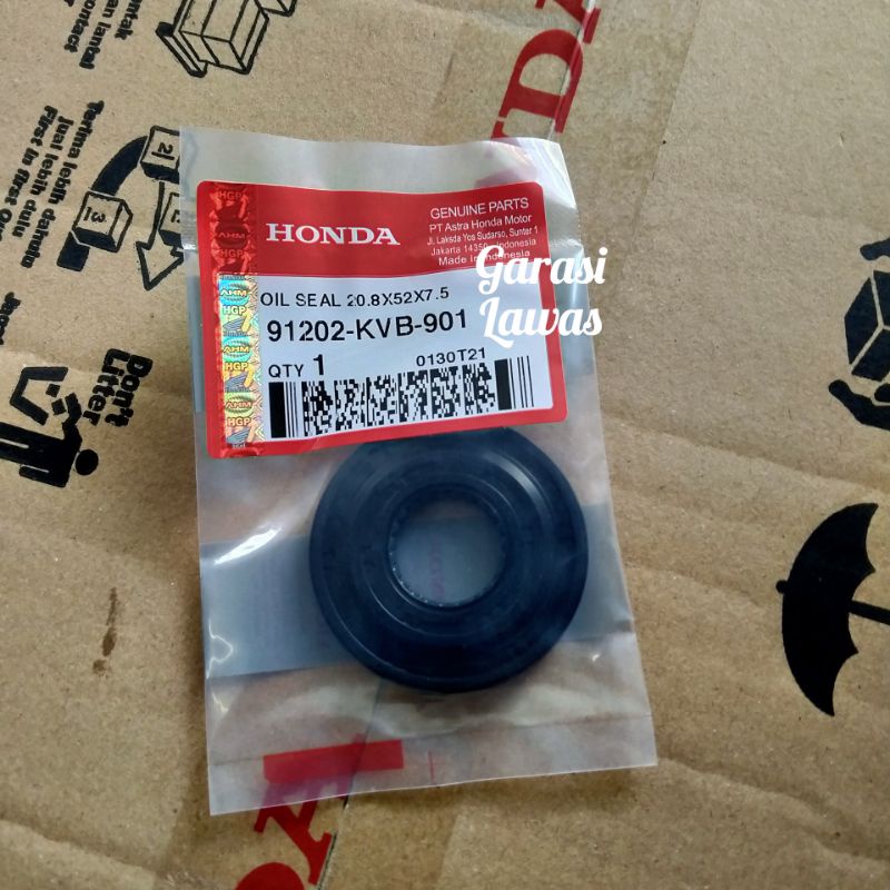 Jual 91202-KVB-901/91202-K50-T01 Oil seal 20.8x52x7.5 original AHM Honda Vario Seal kruk as KVB ...
