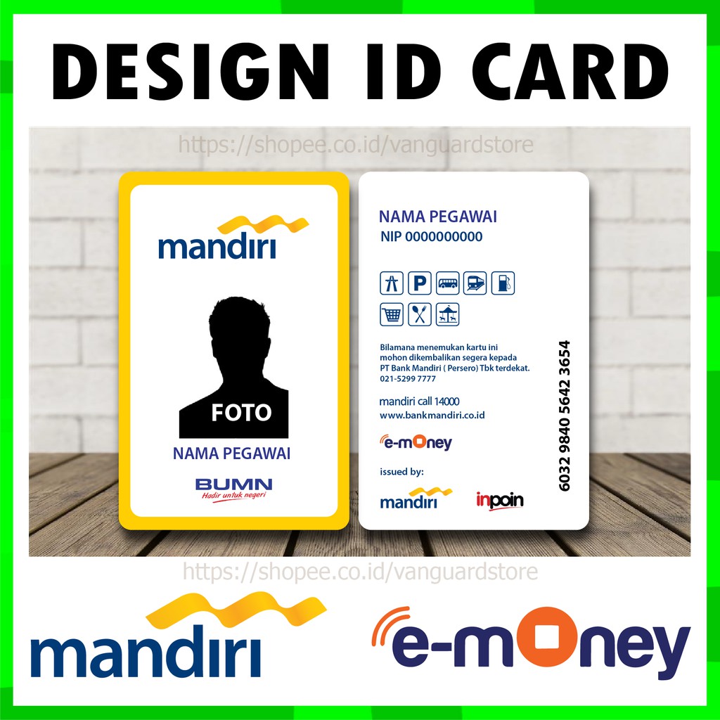 Jual KARTU E MONEY E TOLL CUSTOM ID CARD MANDIRI EMONEY KARTU ETOLL E ...