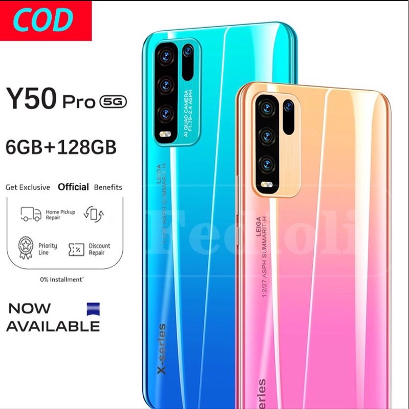 Jual 5G【Bisa COD】VIV0 Y50pro hp murah android 6GB+128GB 6.35 inch ...
