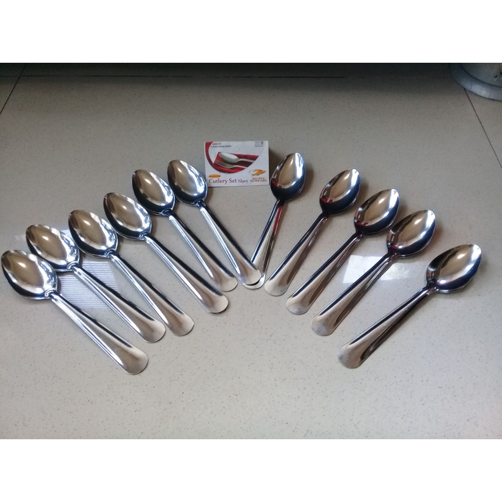 Jual Sendok Makan 12pcs Cutlery 0.5mm Stainless Steel - Golden Flying ...