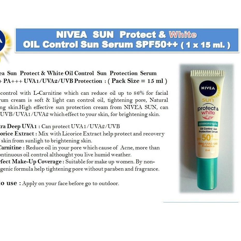 Jual 7MG Nivea Sun Face Protection Serum Spf 50+ Pa +++ (Laris ...