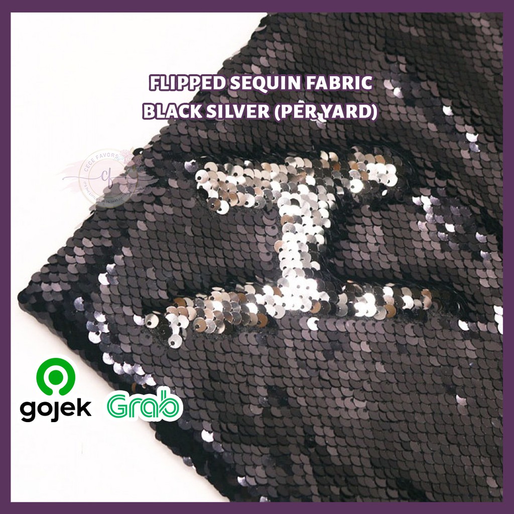 Jual Kain Sequin Flipped Sequin Fabric - Black Silver | Shopee Indonesia