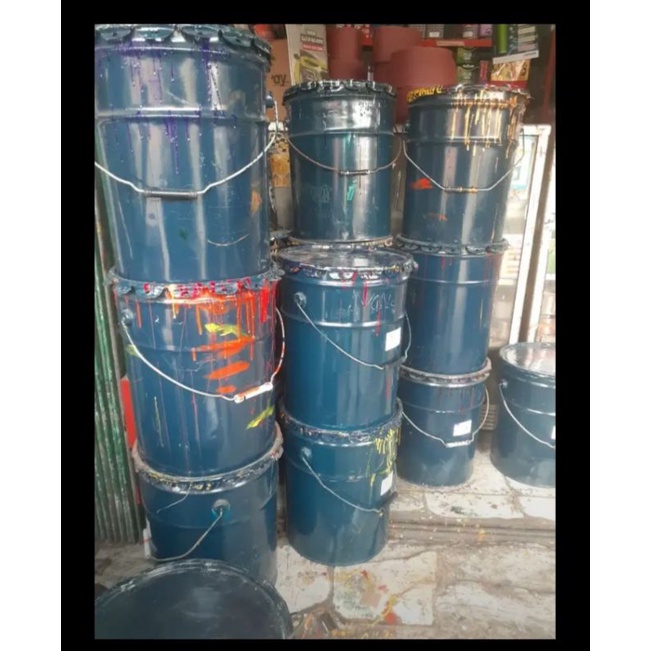 Jual ember kaleng cat bekas 25kg plus tutup | Shopee Indonesia
