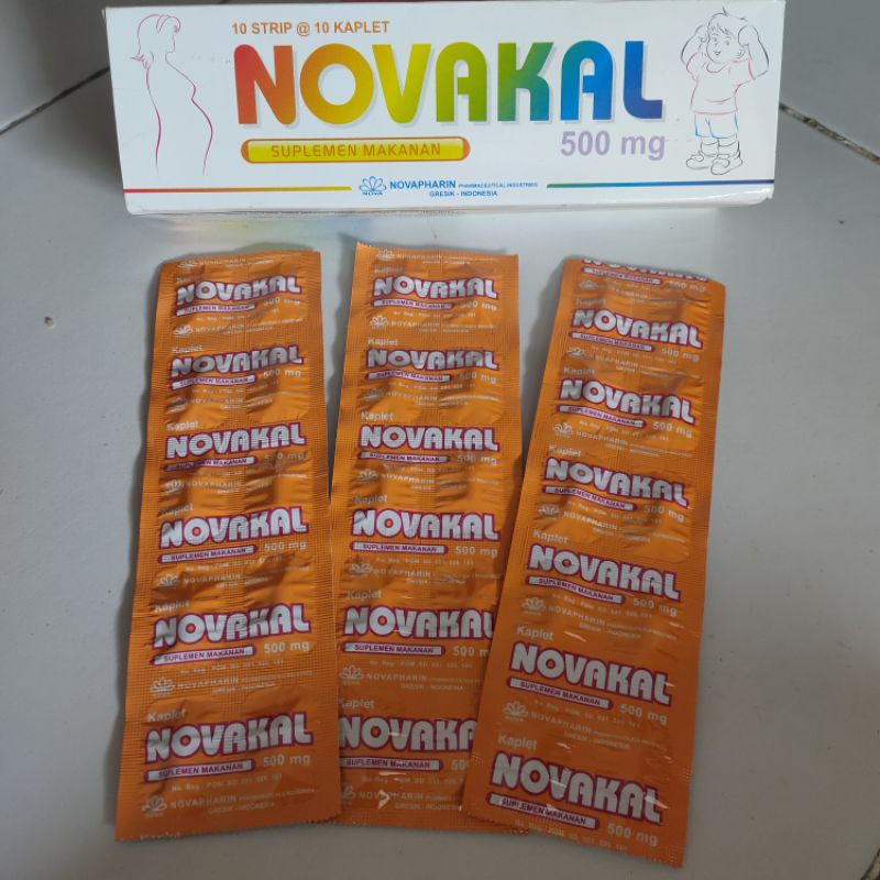 Jual NOVAKAL 500 Mg Strip Suplemen Kalsium Tulang Cegah Osteoporosis ...