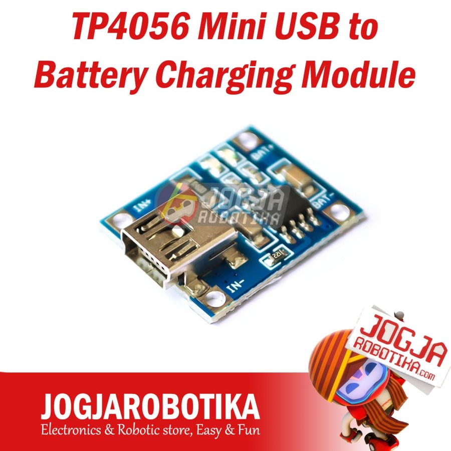 Jual TP4056 Mini USB to Lithium Battery Charging Module Output 5V 1A ...