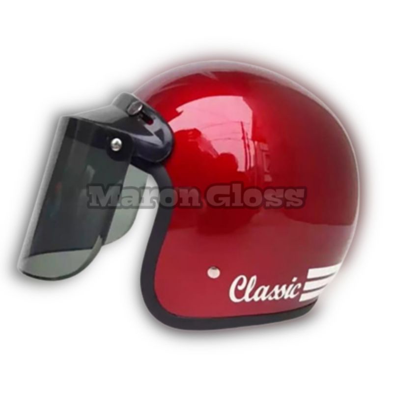 Jual [MurahMeriah] Helm Bogo Classic Half Face Dewasa Murah SNI - Maron ...