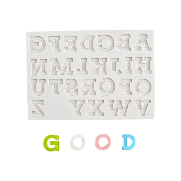 Jual SILICONE MOULD ALPHABET WORDS CETAKAN FONDANT HURUF BESAR DAN ...