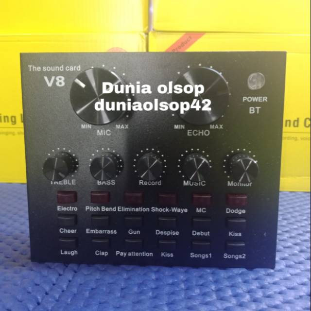 Jual Mixer audio The sound card V8 audio untuk HP PC mac live broadcast ...