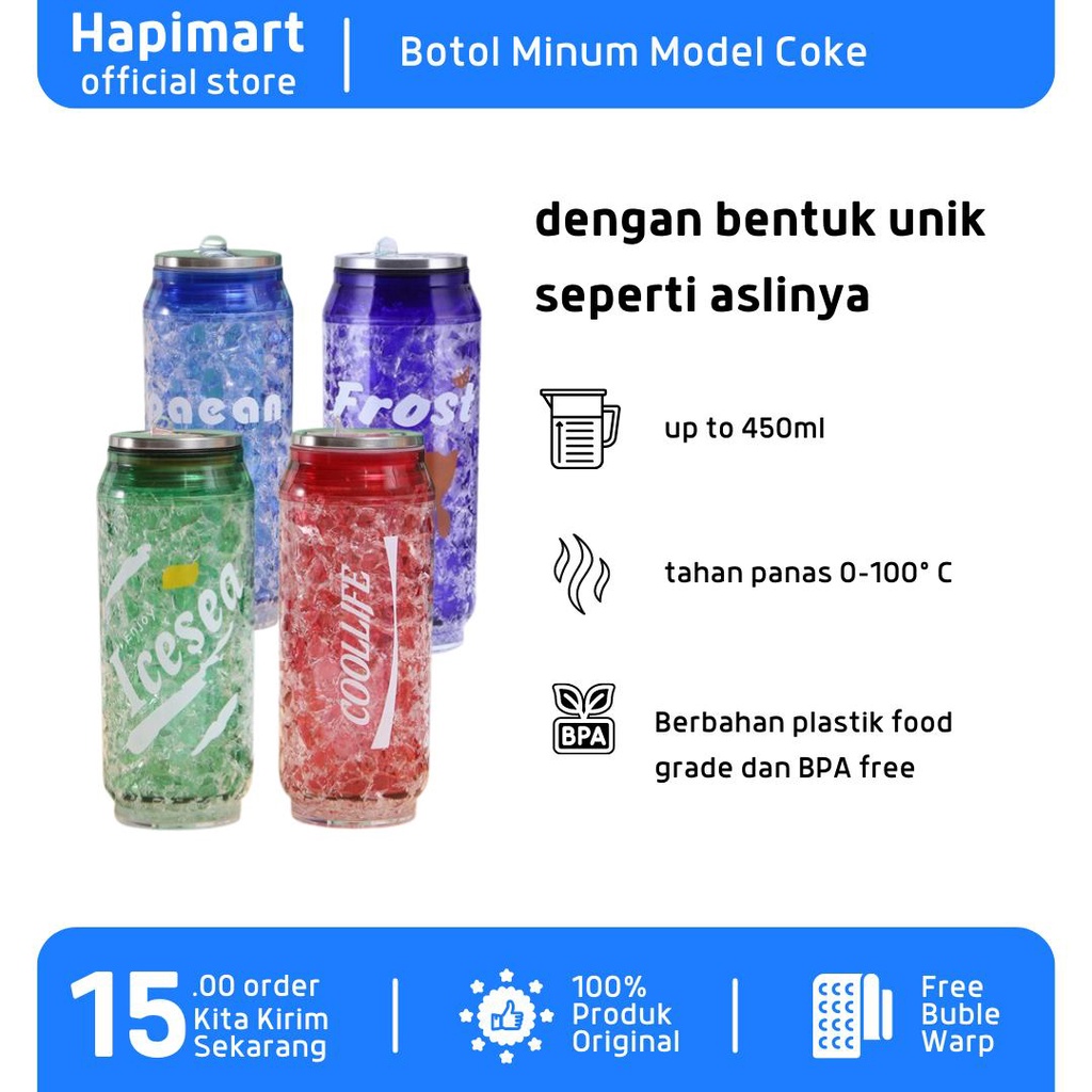 Jual Tumbler Botol Minum Model Kaleng Coke BPA FREE Kapasitas 450ML ...