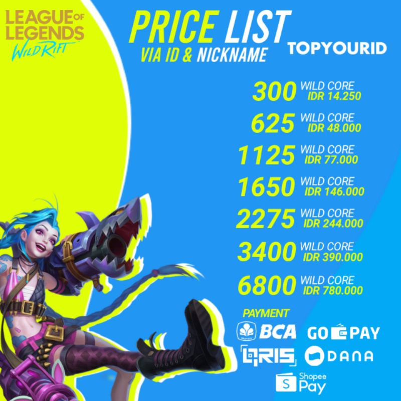 Jual League of Legends: Wild Rift WILDCORE LOL WC | Shopee Indonesia