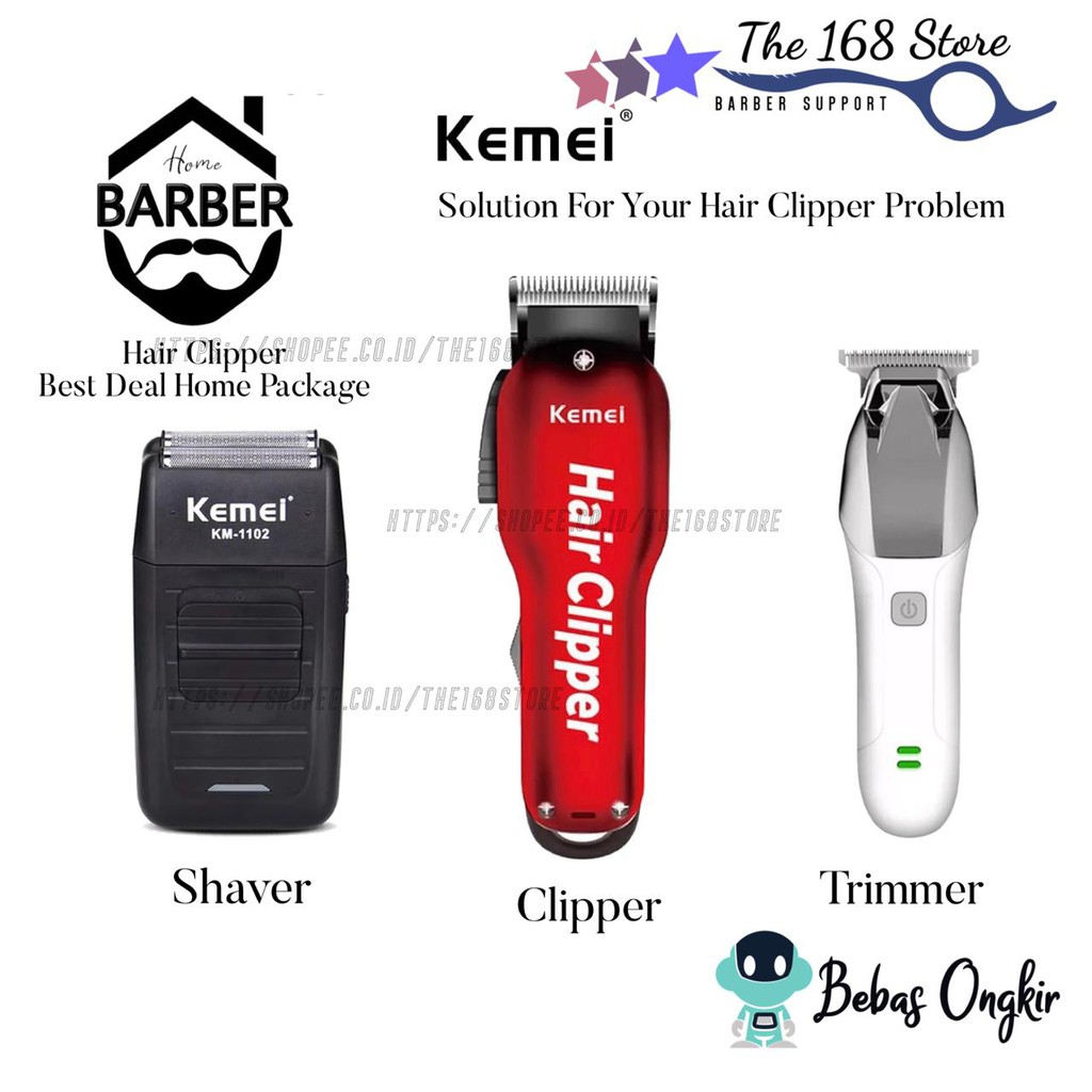 Jual Alat Cukur Rambut Hair Clipper Trimmer Shaver Mesin Cukuran Rambut Pribadi Kemei KM 1102 ...