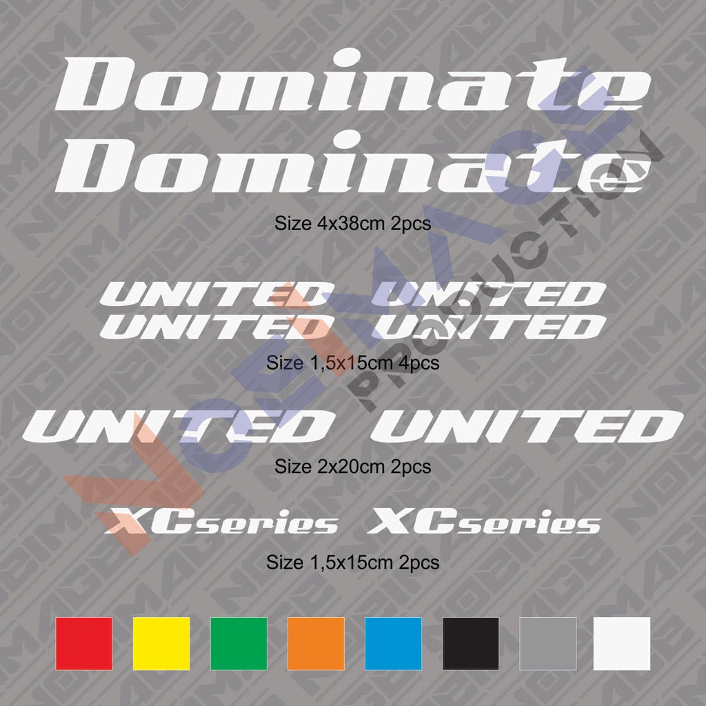 Jual STICKER SEPEDA CUSTOM UNITED DOMINATE XC SERIES | Shopee Indonesia