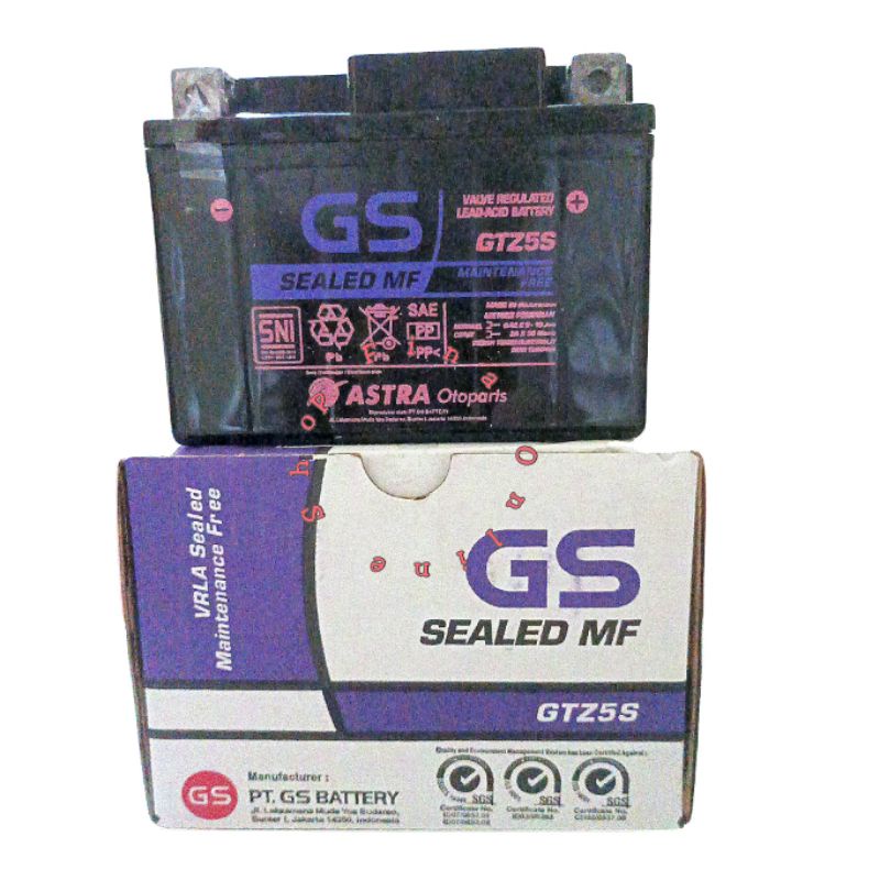 Jual Aki GS Astra MF GTZ5S / GTZ6V / GTZ7S Accu Kering Motor Beat Vario Supra X 125 | Shopee ...