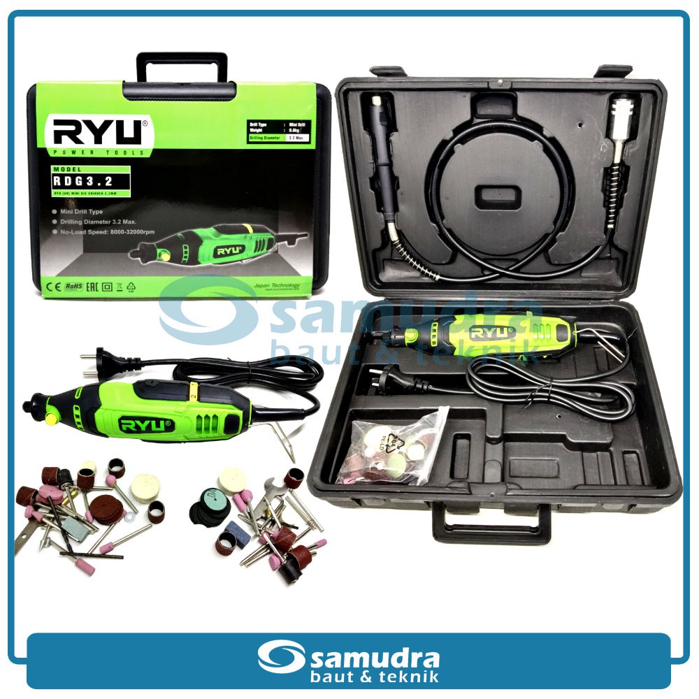 Jual RYU RDG3.2 Mini Grinder Tuner Set Die Grinder Gerinda Bor Mini ...