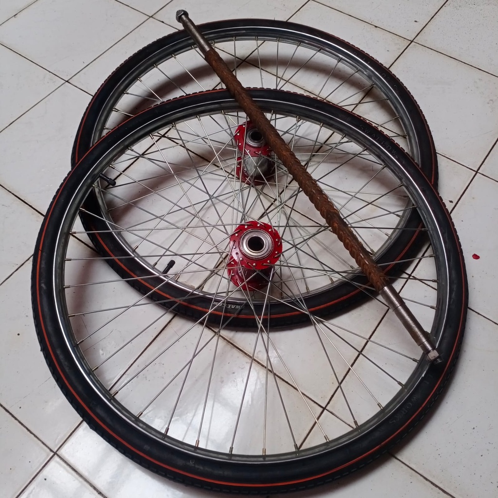 Jual Roda becak biasa roda gerobak becak satu set | Shopee Indonesia