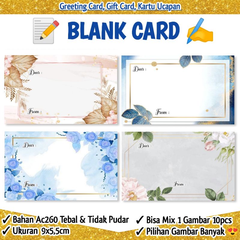 Jual BLANK CARD GIFT WRAPPING KARTU KOSONG | Shopee Indonesia