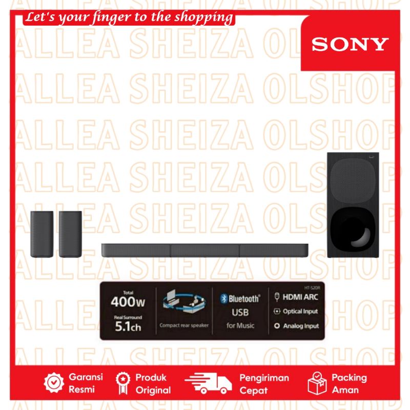 Jual SONY HT-S20R SOUNDBAR HOME THEATER 5.1 CH 400W | Shopee Indonesia