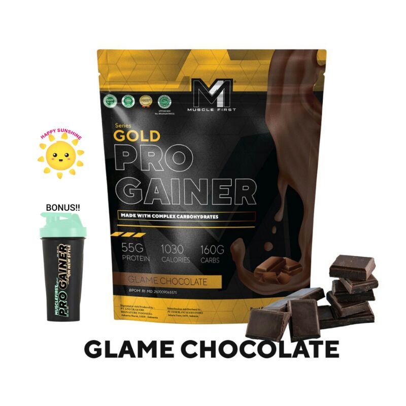 Jual Muscle First Gold Pro Gainer 6 LBS -M1 Rasa Glame Chocolate Coklat ...