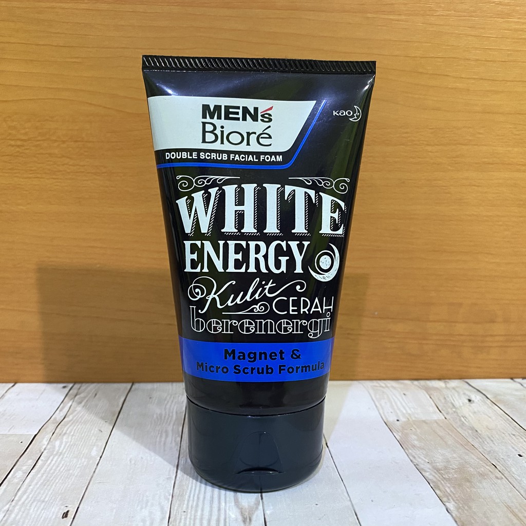 Jual Mens Biore Double Scrub Facial Foam White Energy / Sabun Cuci Muka - 100gr | Shopee Indonesia