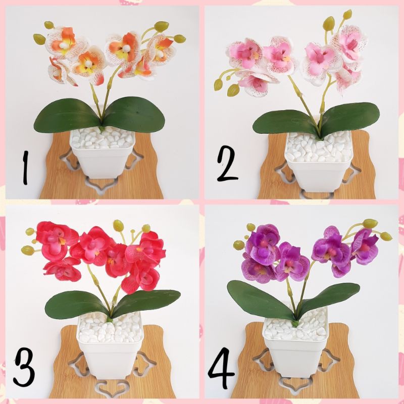 Jual Anggrek mini Artificial bahan kain /Anggrek Palsu /Anggrek imitasi ...