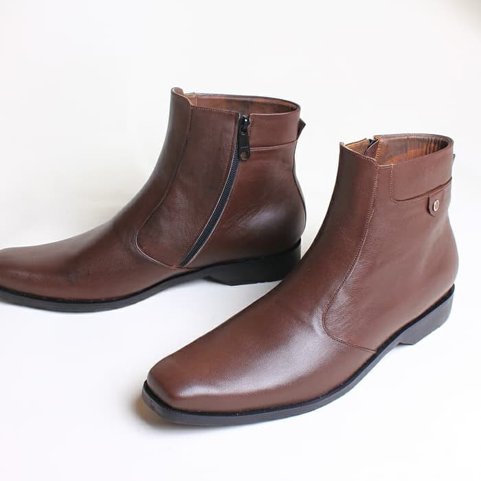 Jual boot formal pria kulit sapi warna coklat original | Shopee Indonesia