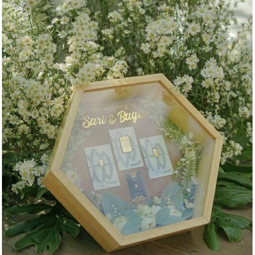Jual Frame Mahar Hexagonal Akrilik 30 cm | Shopee Indonesia
