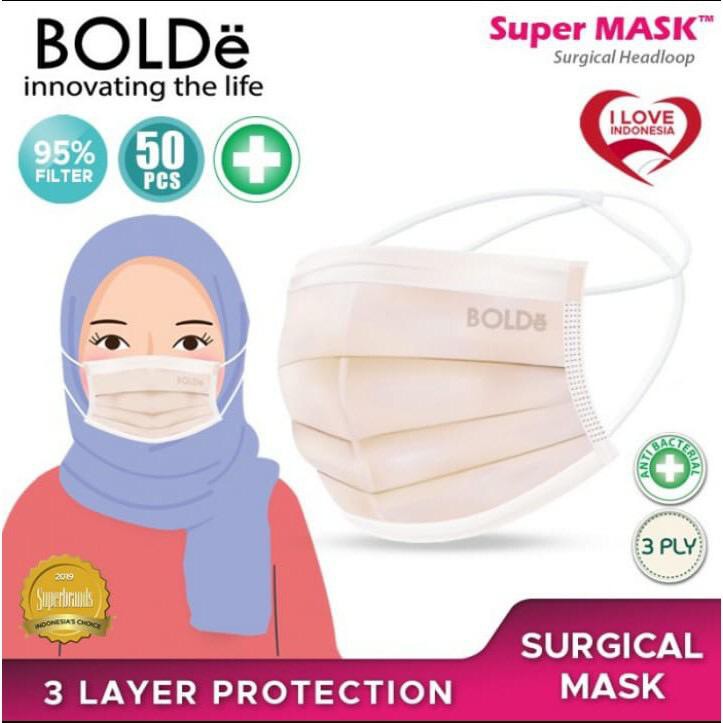Jual BOLDe Surgical Mask Hijab Kemenkes RI masker Medis | Shopee Indonesia
