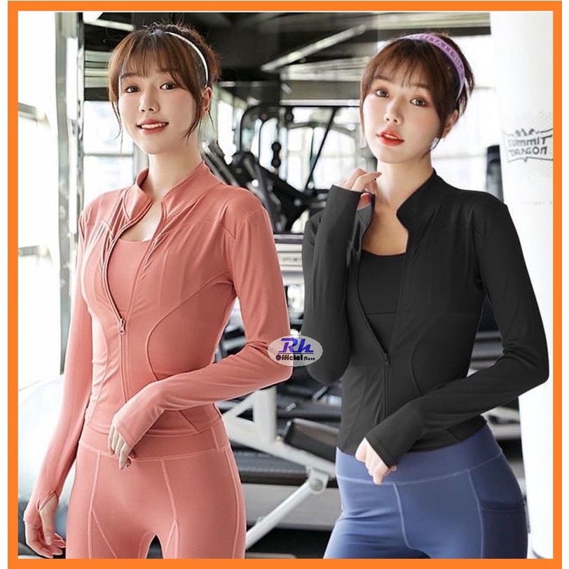 Jual Jaket Olahraga Wanita Body Fit/jaket Sport Yoga Gym Senam Sepeda ...
