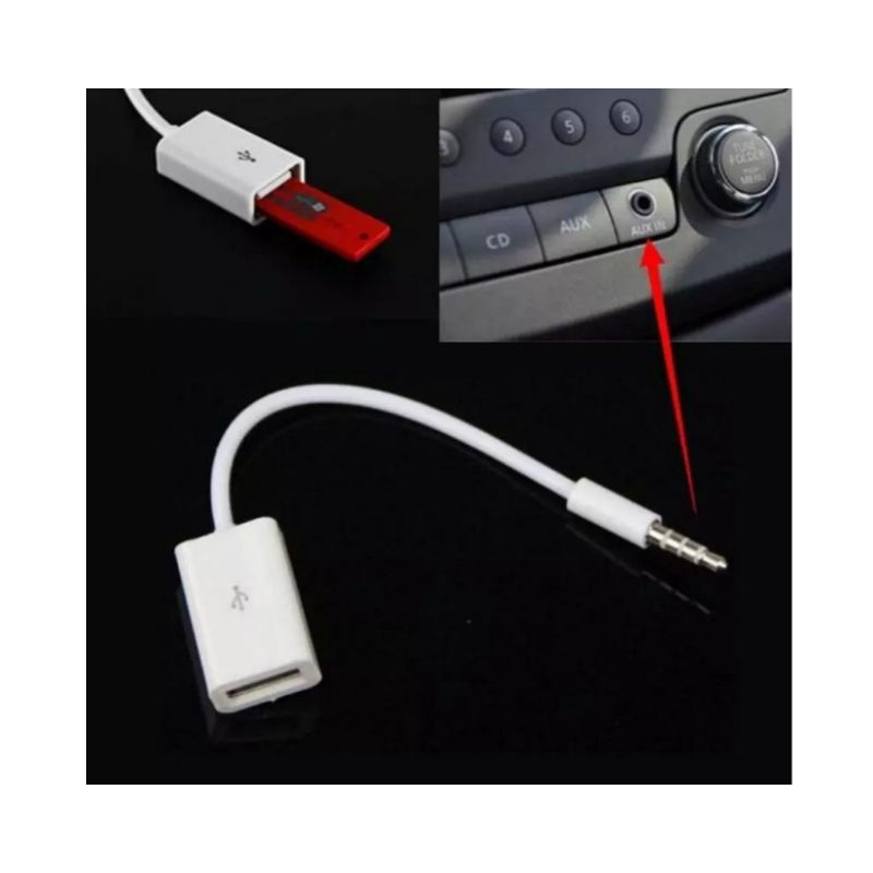Jual mobil car kabel Aux audio 3.5mm otg USB female male flashdisk ...