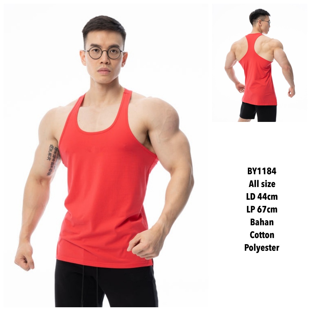 Jual TANK MENS TOP SINGLET PRIA GYM OLAHRAGA FITNESS SPORT RUNNING ...