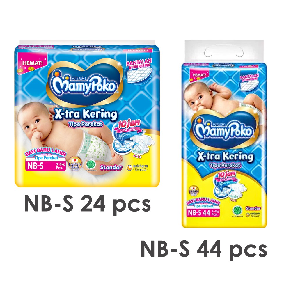 Jual MAMY POKO PEREKAT NB S 12 24 44 M 10 Mamypoko Extra Kering mamy ...