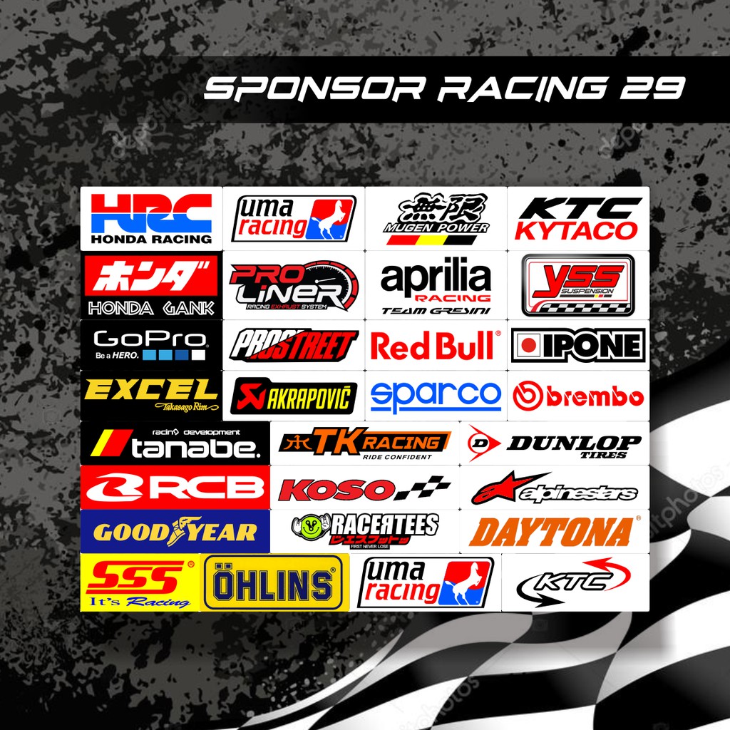 Jual Stiker Sponsor Racing Isi 29 - Stiker Sponsor / Sticker Motor ...