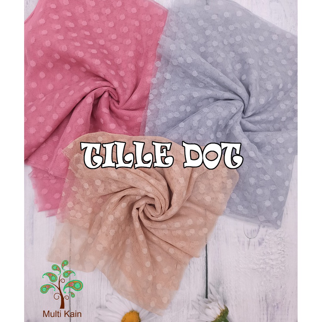 Jual Multi Kain Tile dot onde bintik Tule Tille Tulle stretch import ...