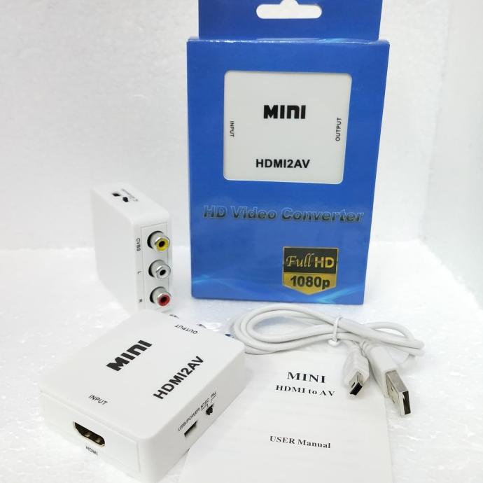 Jual MINI BOX HDMI2AV / HDMI TO AV RCA CONVERTER ADAPTOR / MINI HDMI2AV ...