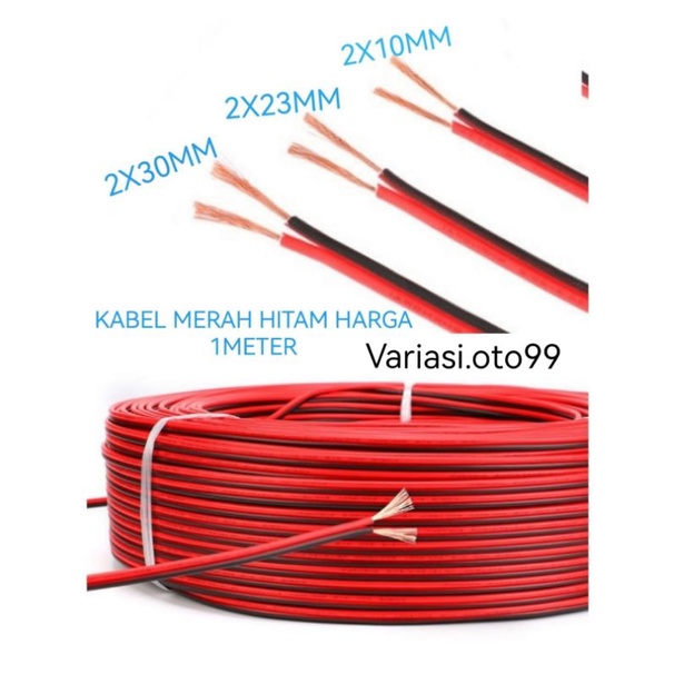 Jual Kabel Serabut Merah Hitam Isi 2 (2x10MM)(2X23MM)(2X30MM)Kabel Arus DC Mobil truk Harga ...
