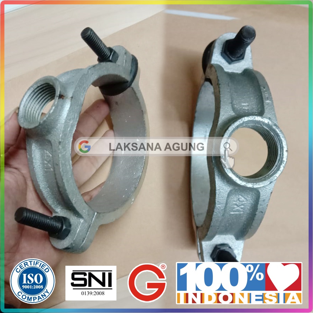 Jual Clamp Saddle Besi 6 X 3/4 inch Galvanis | klem sadel Galvanis 6 X ...