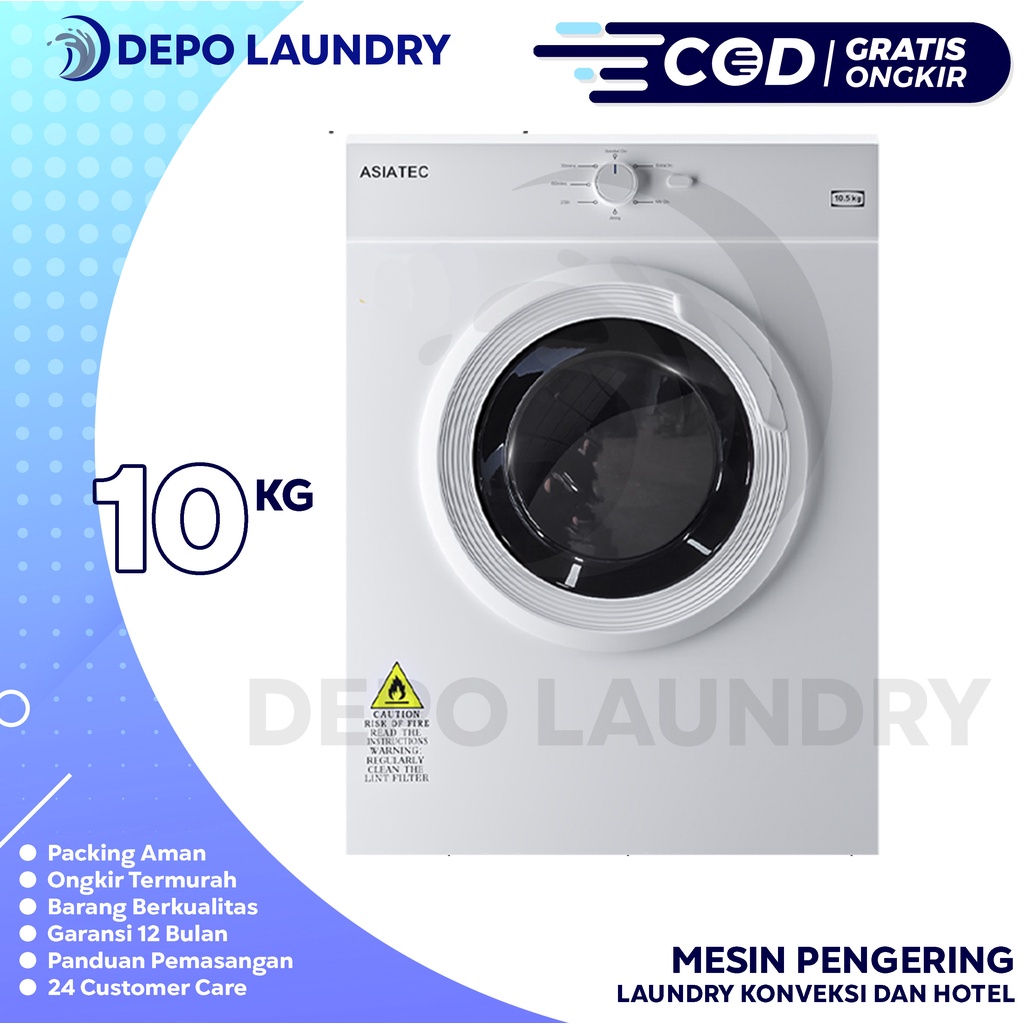 Jual Dryer / Mesin Pengering Gas Laundry Asiatec / Mr Spin 10kg / Panavox 10.5kg Konversi Gas ...