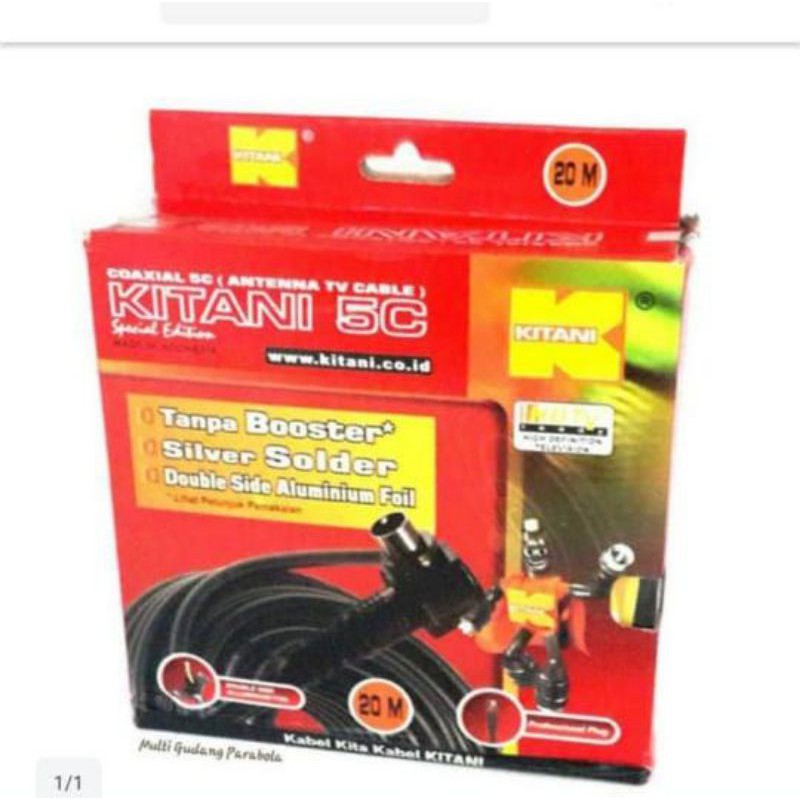 Jual Kabel Antena TV Kitani 5C 2V 20meter | Shopee Indonesia