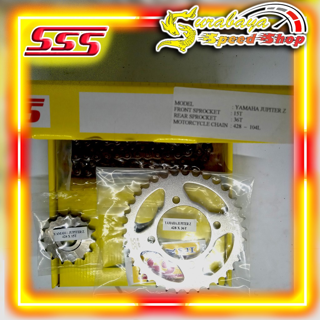 Jual SSS Chain Kit Gear Set Yamaha Jupi Z Jupiter Z Old Gear Depan Belakang Rantai Original SSS ...